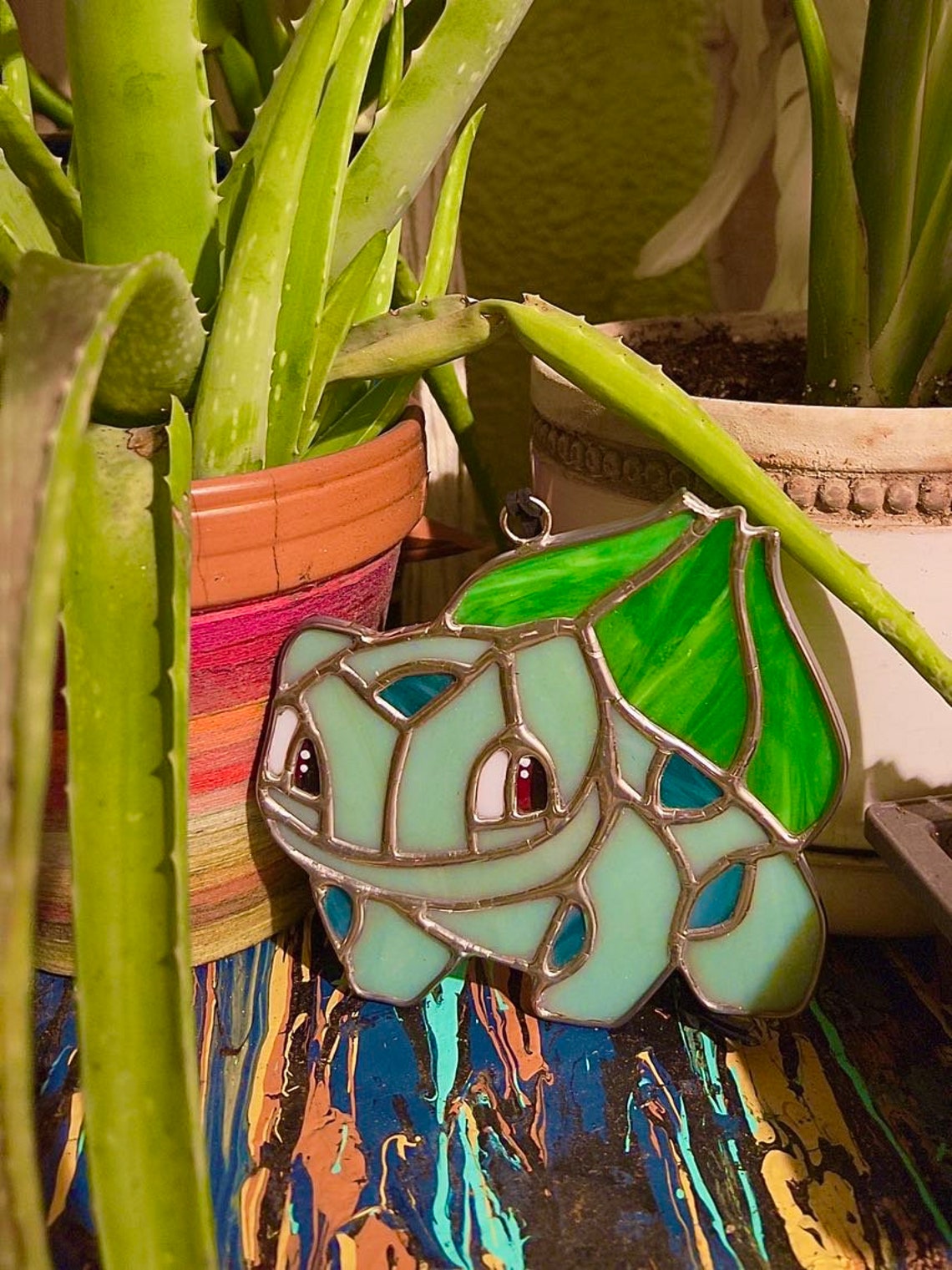 Bulbasaur Inspired Stained Glass Suncatcher or Nightlight - Etsy