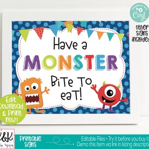 Little Monster Party Signs, Little Monster Welcome Sign, Little Monster ...
