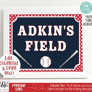 Baseball Birthday Party Signs, Baseball Party Welcome Signs, Field Name ...