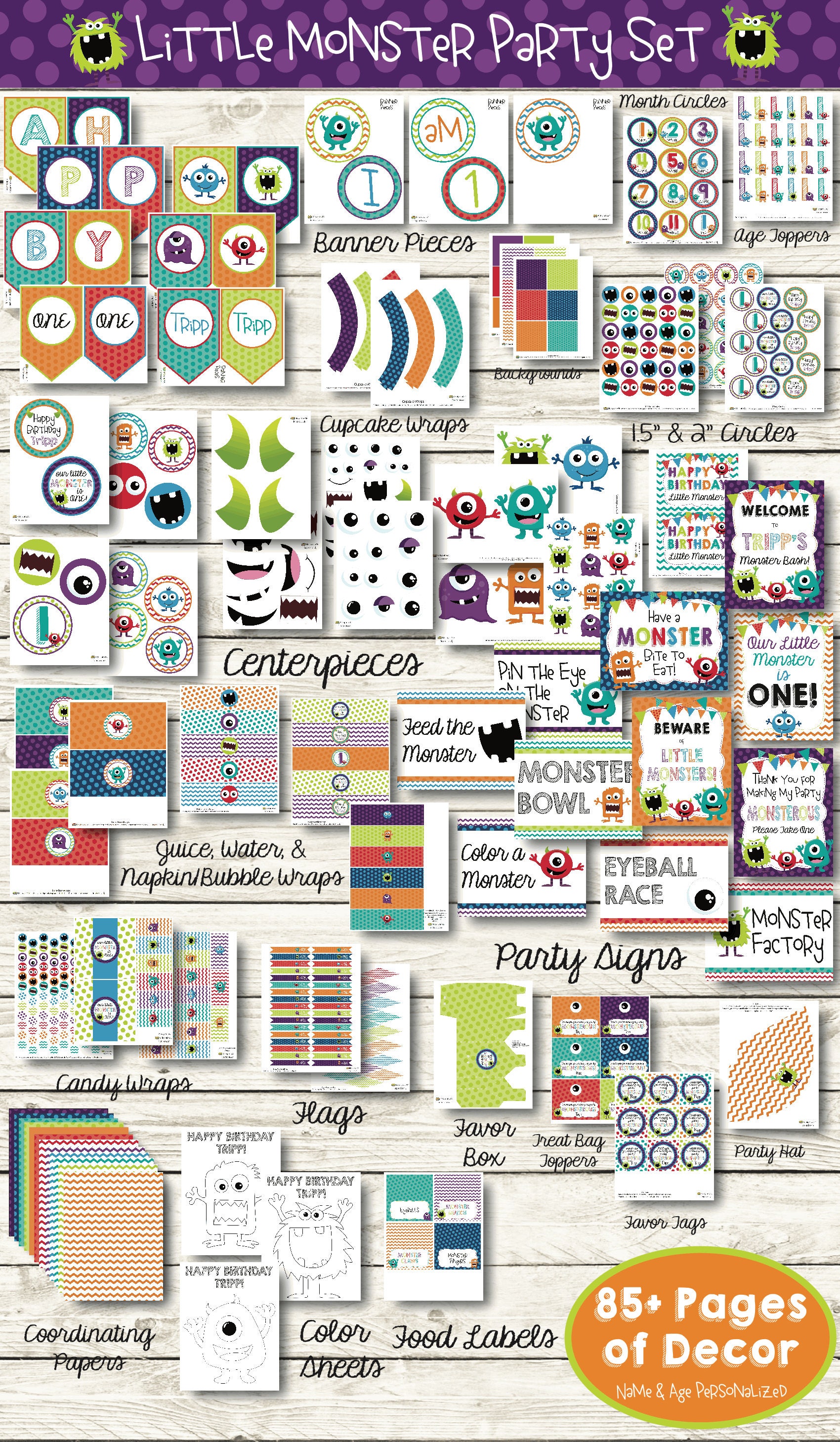 Little Monster Birthday Party Invitation Monster Bash | Etsy