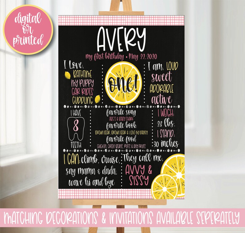 Pink Lemonade Birthday Party Chalkboard Pink Lemonade | Etsy