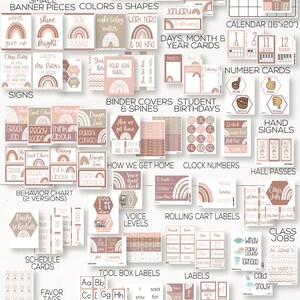 Calm Neutral Boho Rainbow Theme Classroom Editable Behavior Clip Chart ...