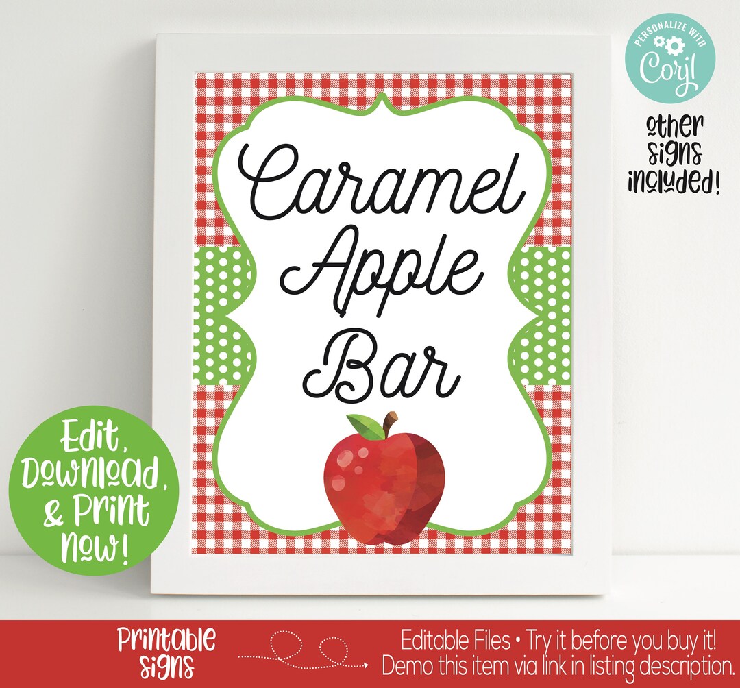 Apple Party Signs, Apple Birthday Party Decorations, Apple Welcome Sign ...