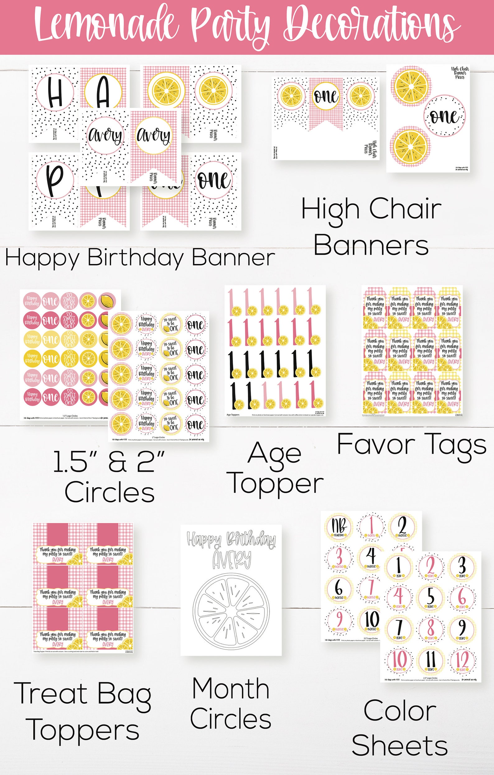 Pink Lemonade Birthday Party Decorations, Lemonade Stand, Pink Lemonade ...