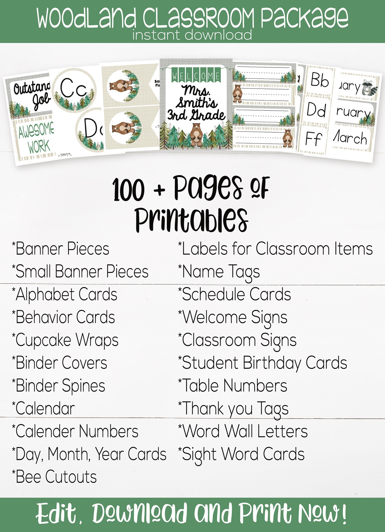 Woodland Classroom Supplies and Decoration, Forest Theme, Teacher ...