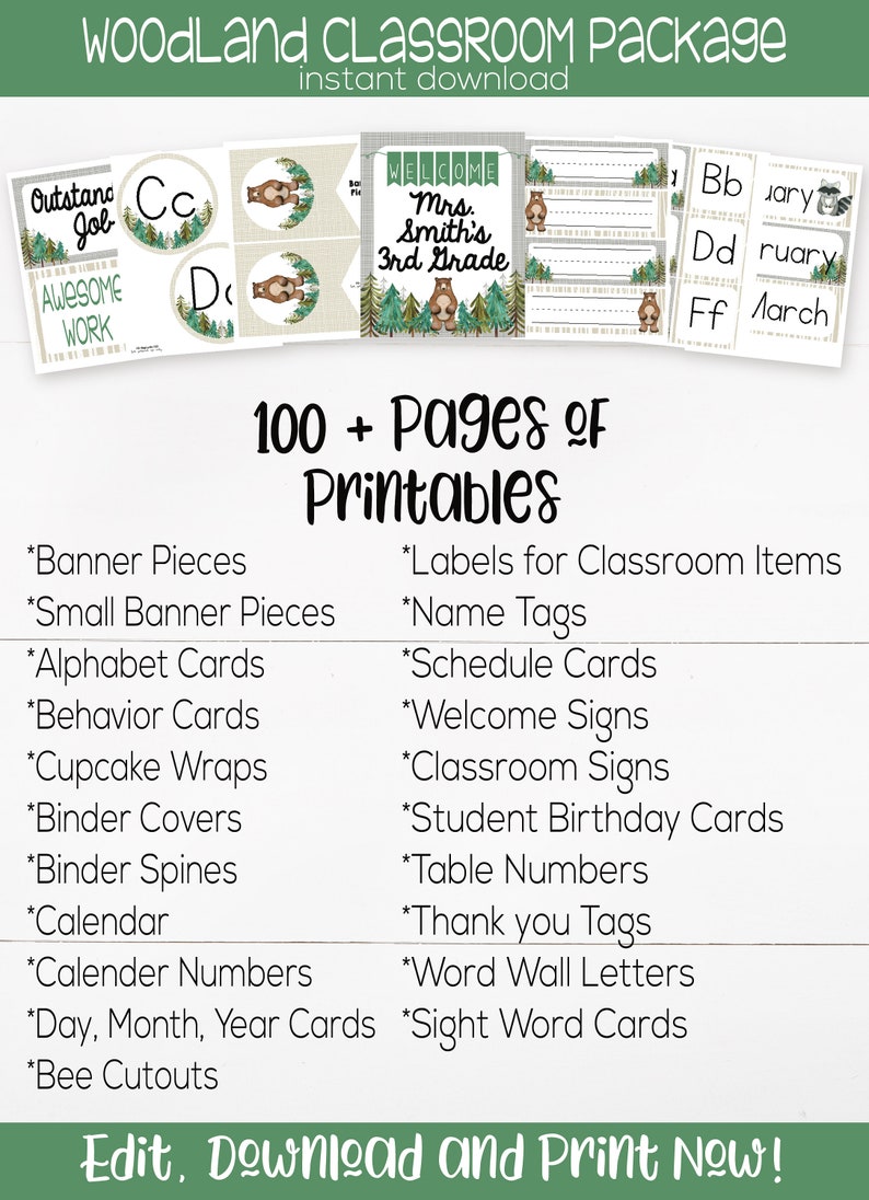 Woodland Classroom Supplies and Decoration, Forest Theme, Teacher ...