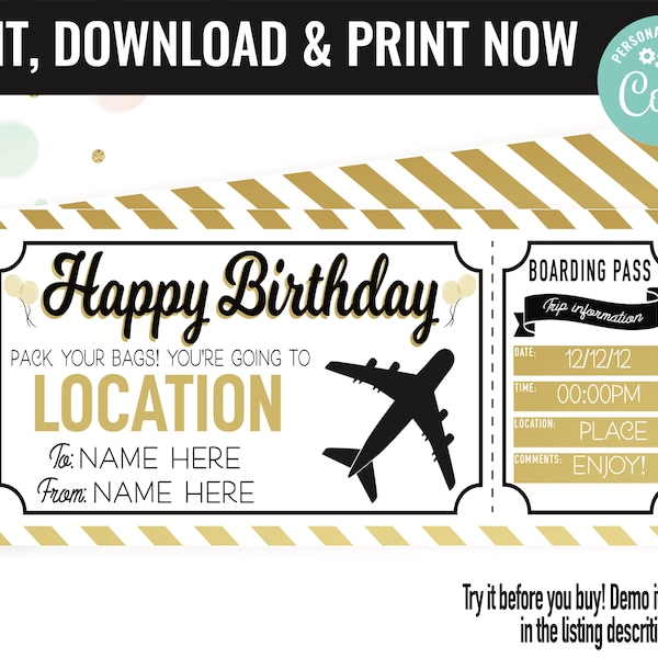 Flight Printable Surprise - Etsy