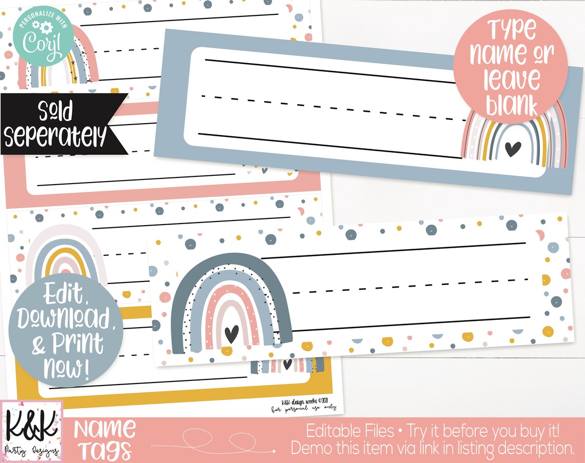 Boho Rainbow Theme Classroom Editable Behavior Clip Chart - Etsy