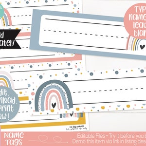 Boho Rainbow Theme Classroom Birthday Board Printable, Teacher Supply ...