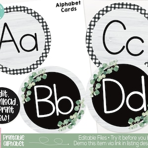 Farmhouse Theme Classroom Alphabet Banner Printable, Teacher Supply ...