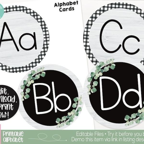 Farmhouse Classroom Alphabet - Etsy