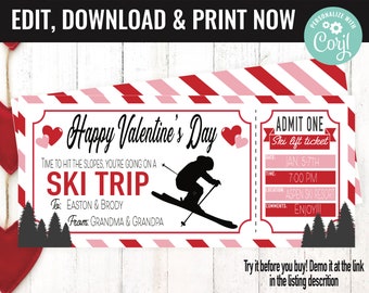 Lift Ticket Template - Etsy
