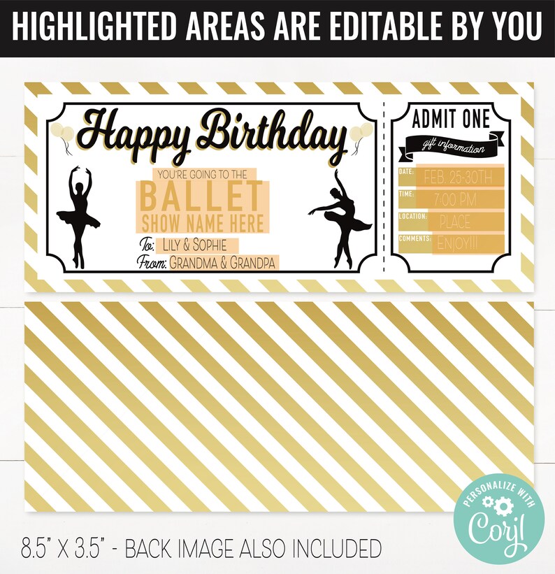Birthday Surprise Ballet Ticket Gift Voucher, Ballet Nutcracker ...
