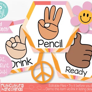 Retro Groovy Daisy Theme Classroom 1-20 Number Cards Printable, Teacher ...