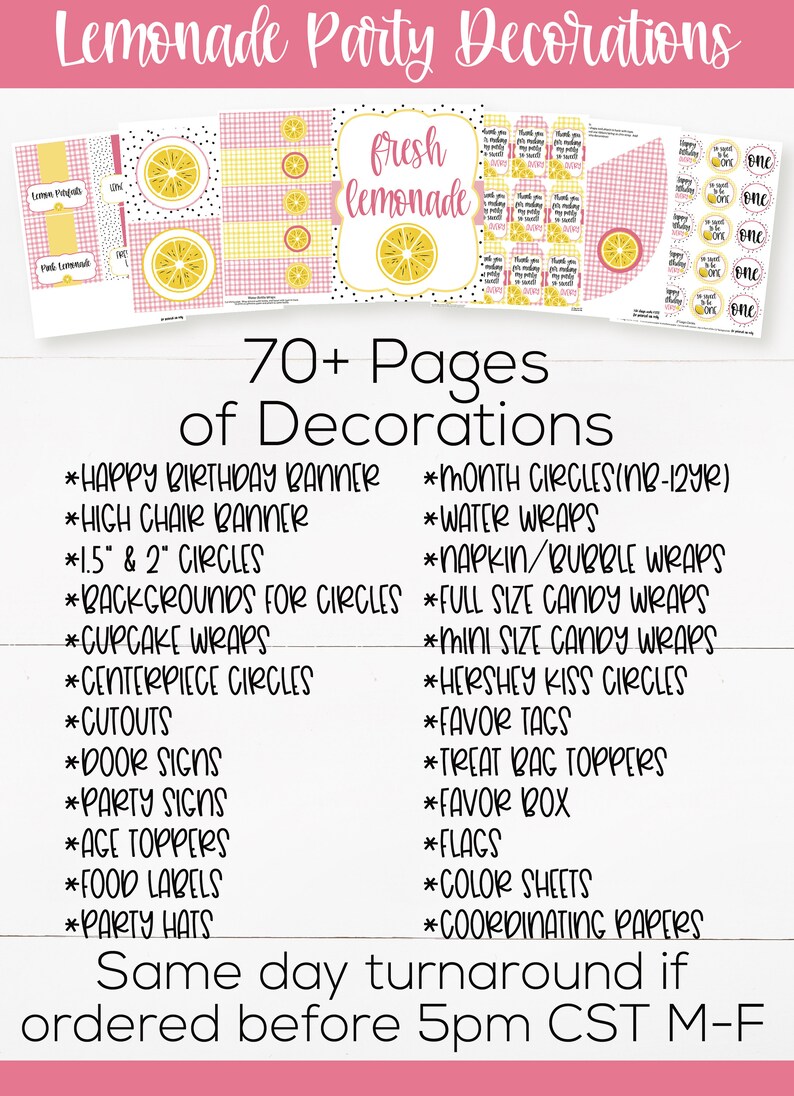 Pink Lemonade Birthday Party Decorations Lemonade Stand Pink | Etsy