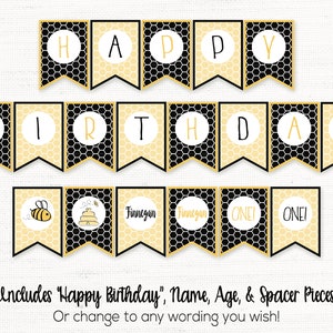 Bee Birthday Party Banner, Bee Birthday Party Decorations, Bee ...