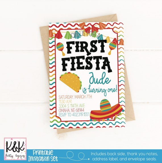 First Fiesta Birthday Party Invitation, First Fiesta Birthday Party ...