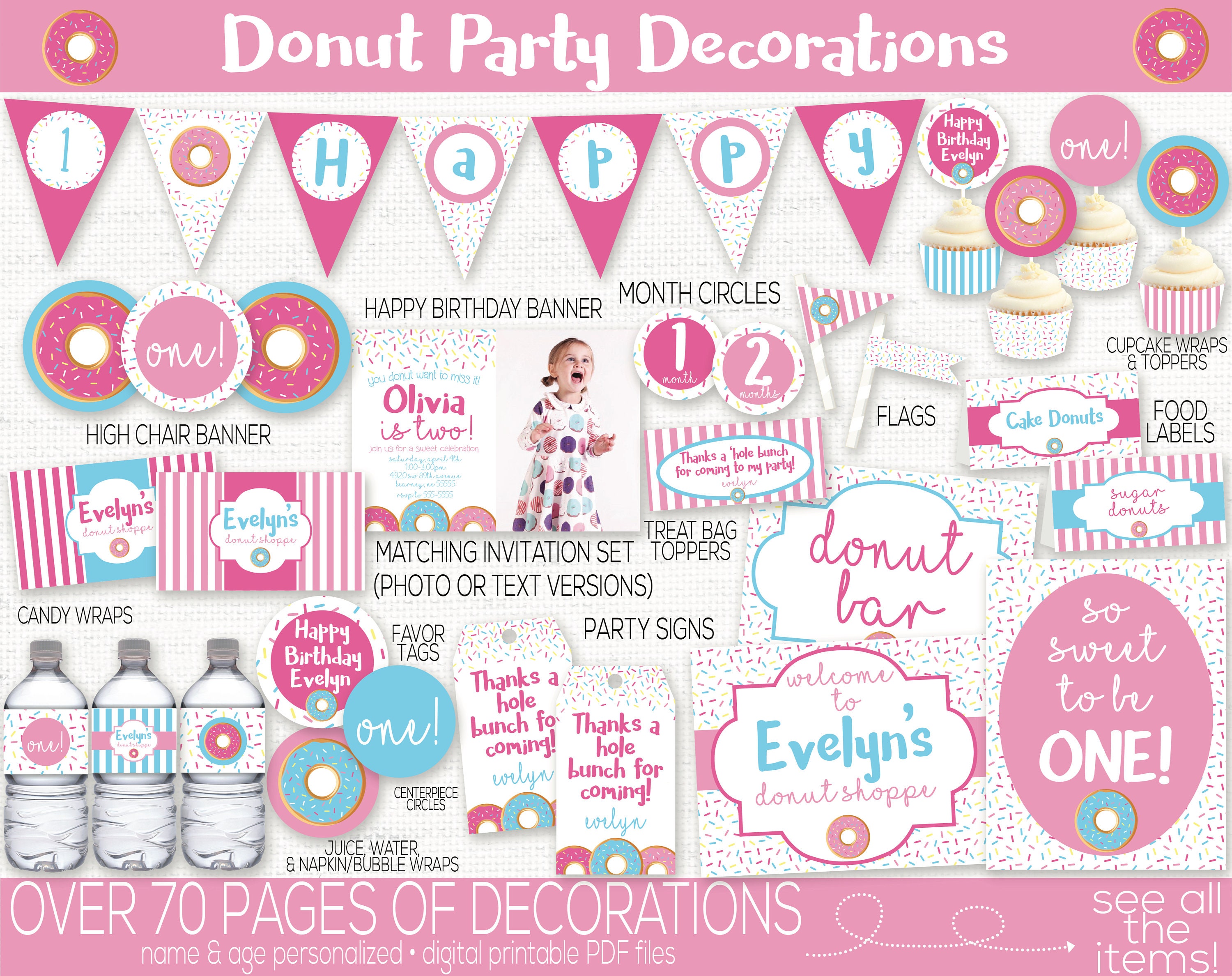 Donut Party Signs Donut Welcome Sign Donut Birthday Party | Etsy