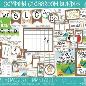 Camping Theme Classroom Editable Number Card Posters Printable, Teacher ...