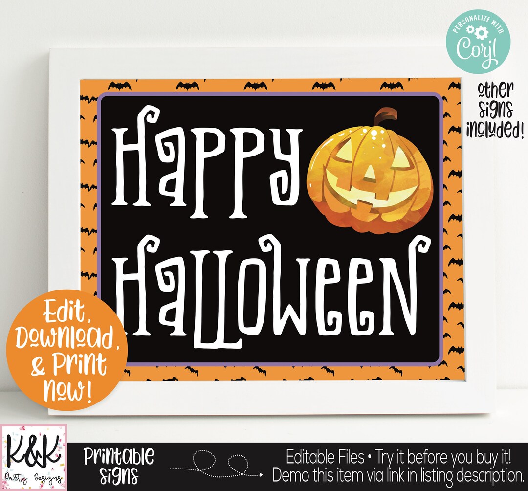 Happy Halloween Signs Printable