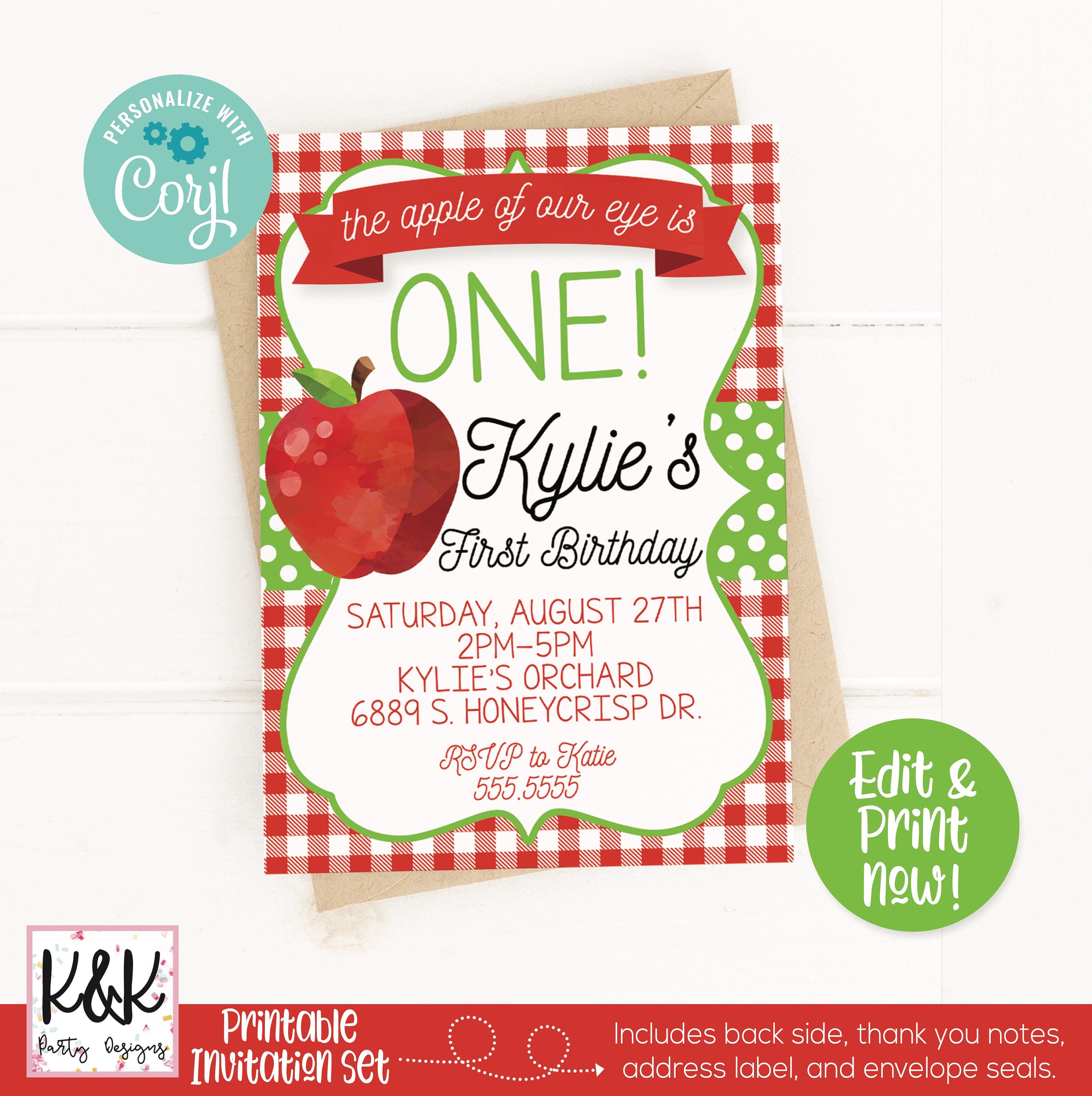 Apple Birthday Banner Apple Birthday Party Decorations Apple | Etsy