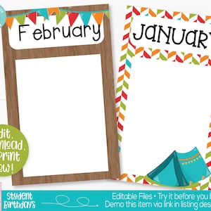 Camping Classroom Birthday Display Printable, Camping Forest Theme ...