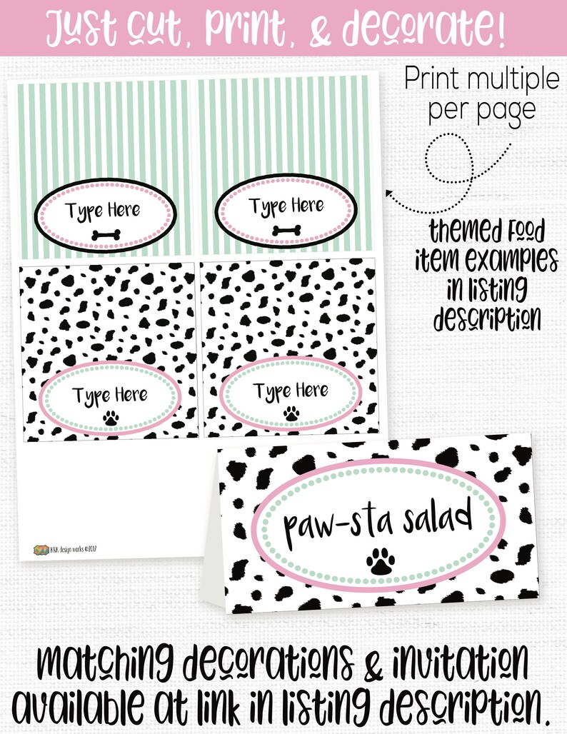 Puppy Dog Food Labels Puppy Dog Place Cards Puppy Dog Buffet - Etsy