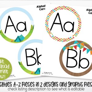 Camping Forest Theme Classroom Alphabet Banner Printable, Teacher ...