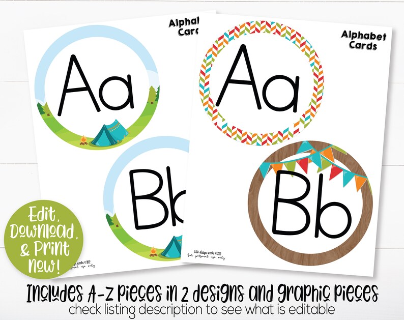 Camping Forest Theme Classroom Alphabet Banner Printable - Etsy