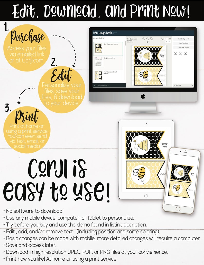 Bee Classroom Supplies and Decorations, Bee Theme, Teacher Supply ...