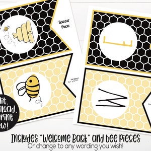 Bee Classroom Banner Printable, Bee Theme, Teacher Supply, Printable ...