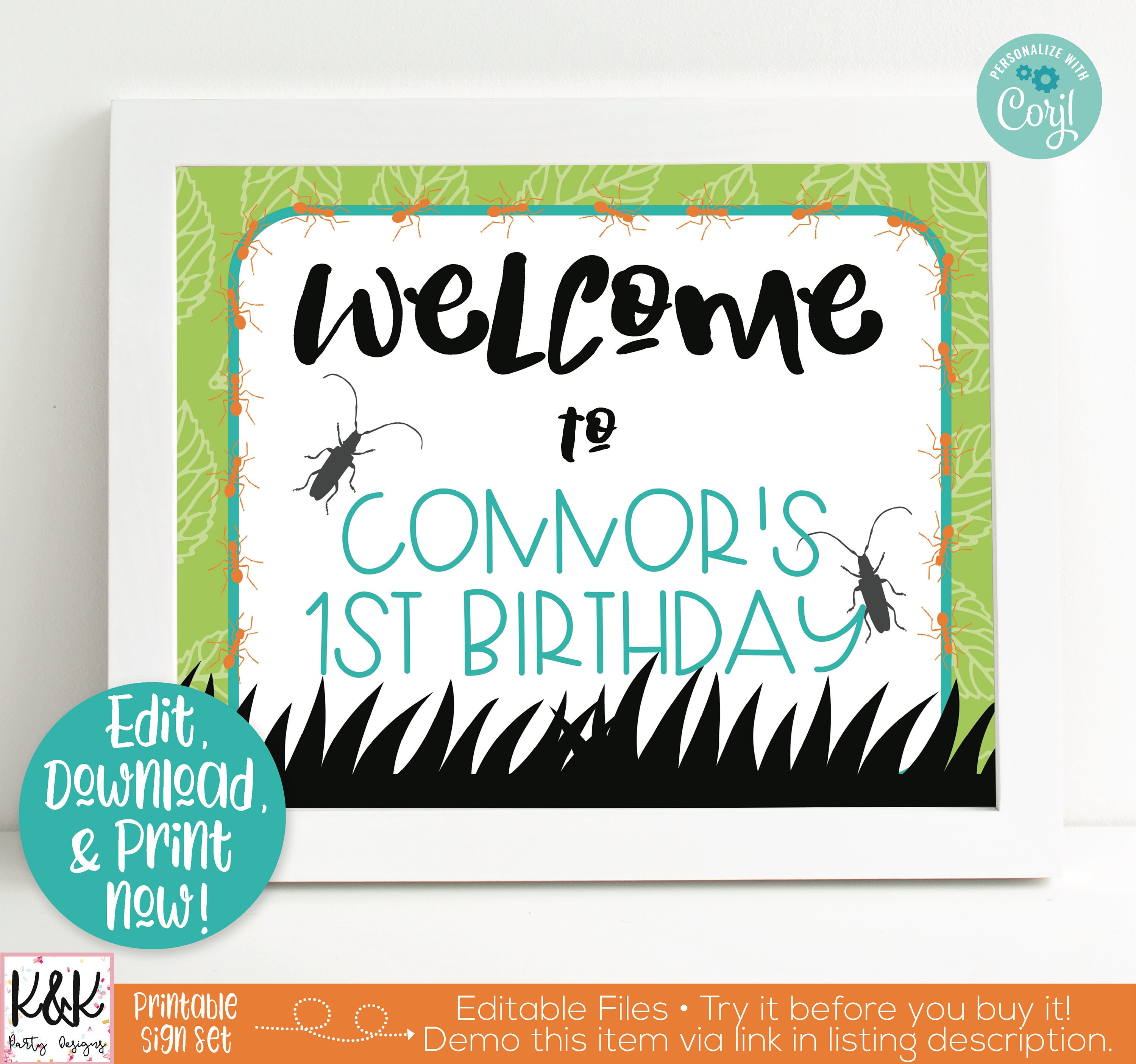 Bug Party Signs Insect Party Signs Bug Welcome Sign Bug | Etsy