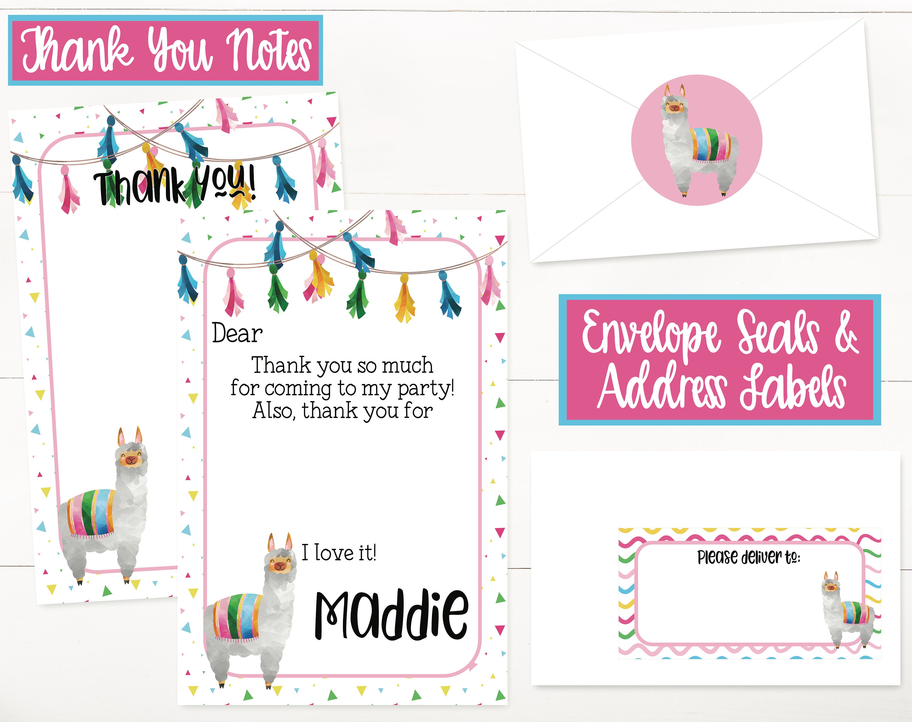 Llama Birthday Party Decorations Printable Llama Cupcake | Etsy