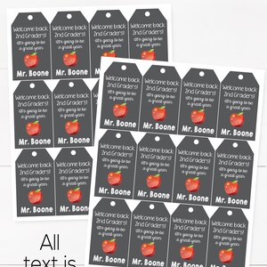 Welcome Back to School Favor Tag, Teacher Favor Tag, Back to School ...
