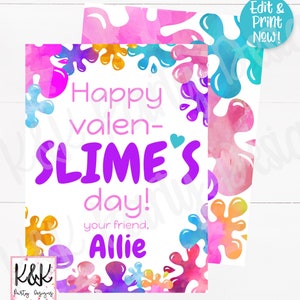 Slime Printable Valentine Tag Card, Kids Valentines Day Card, Will You ...