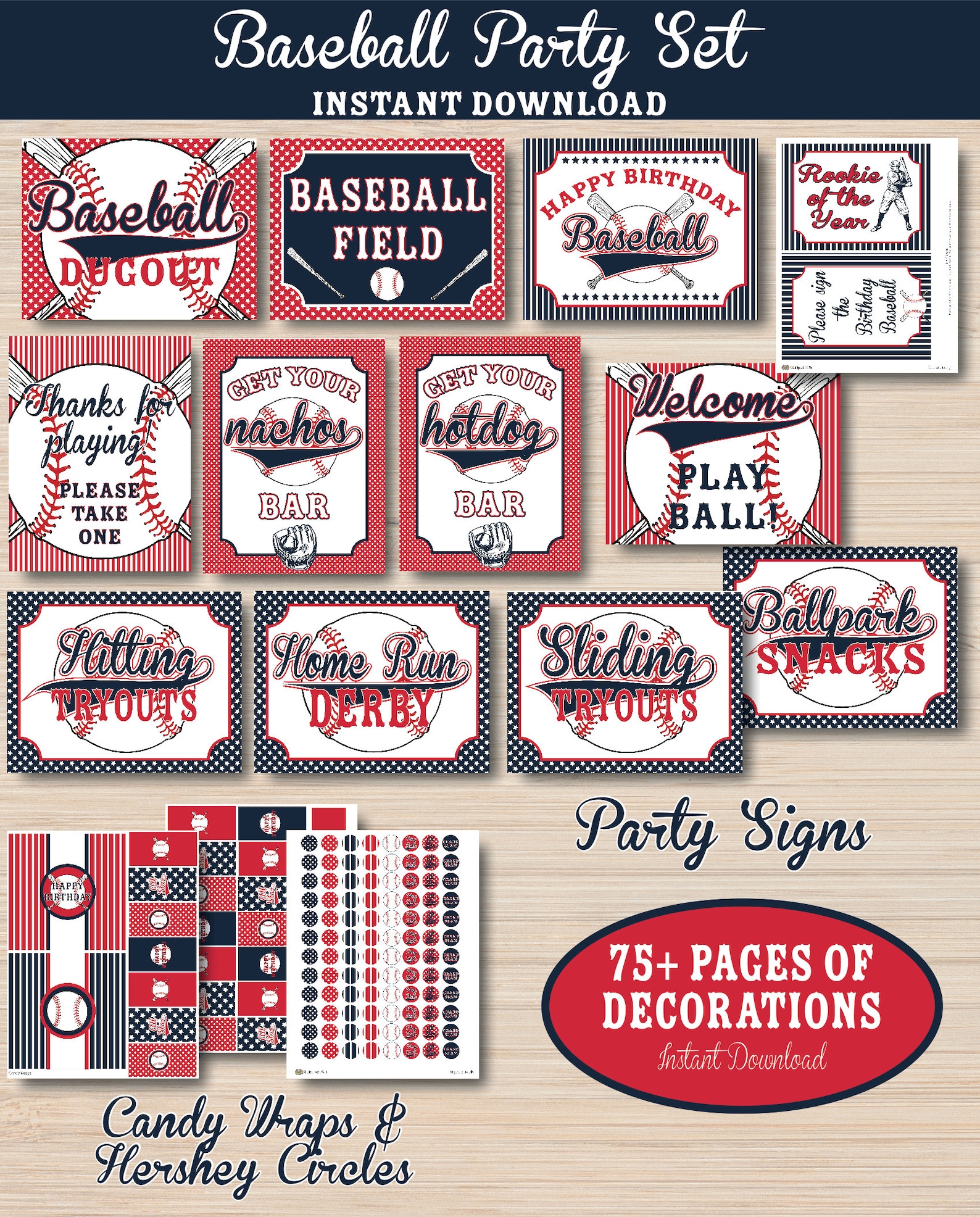 Baseball Birthday Party Decorations, Baseball Birthday Printable ...