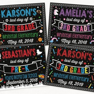Last Day of School Sign Printable, End of School Chalkboard, Last Day ...