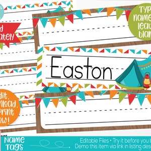 Camping Classroom Birthday Display Printable, Camping Forest Theme ...