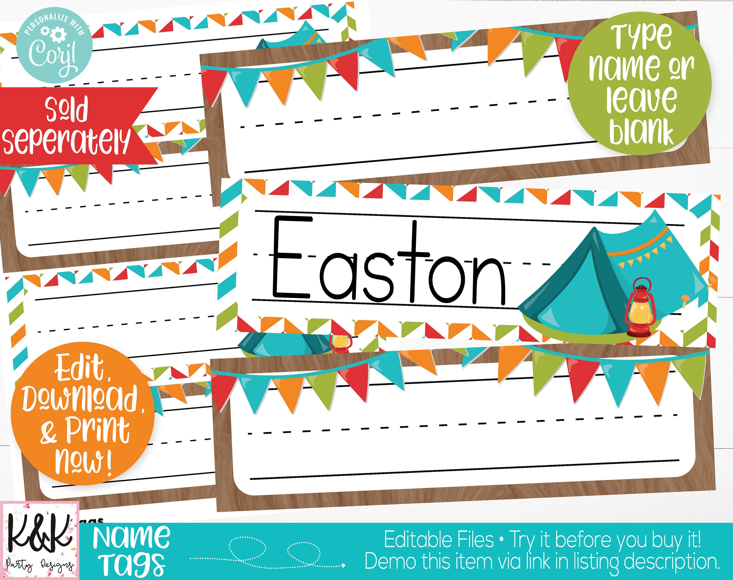 Camping Classroom Birthday Display Printable, Camping Forest Theme ...