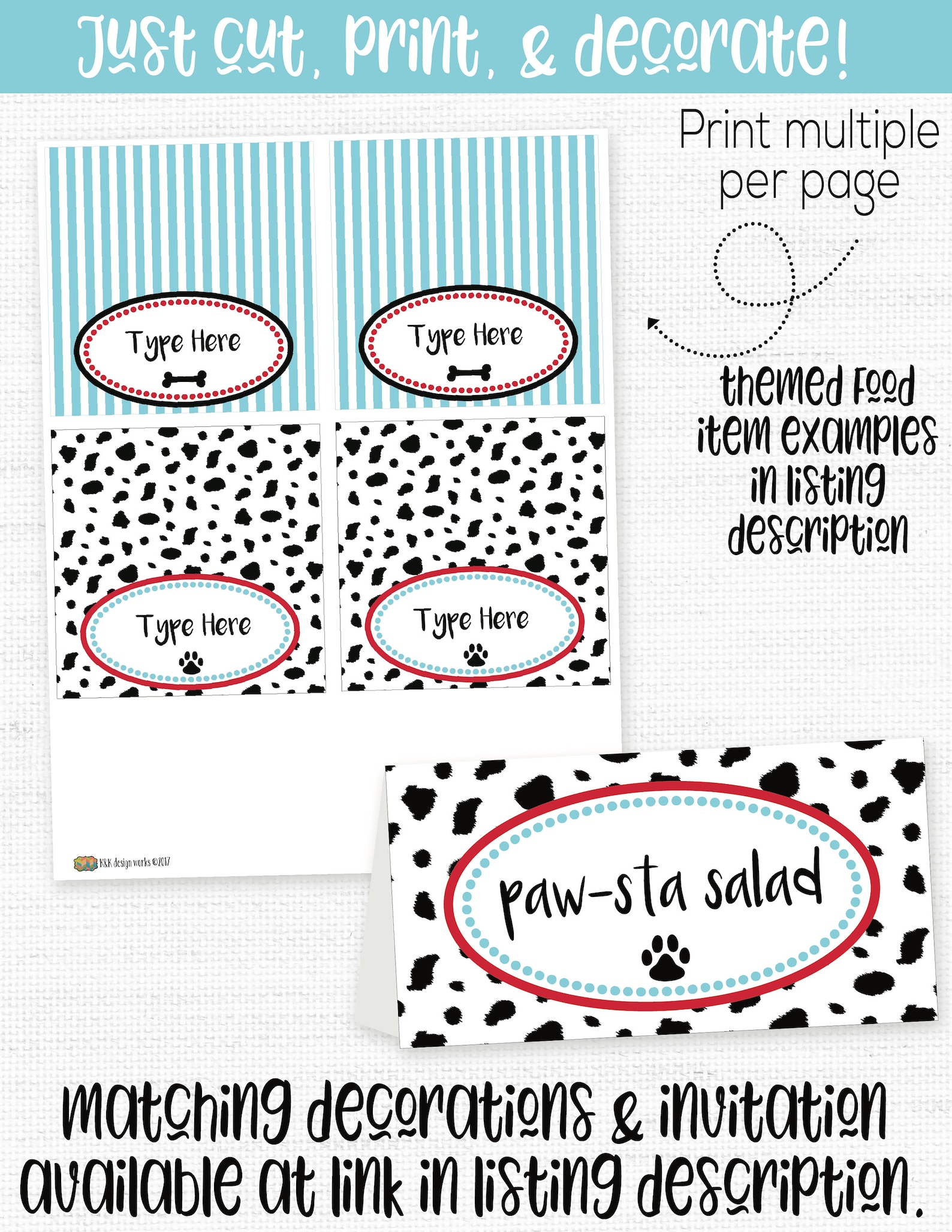 Puppy Dog Food Labels Puppy Dog Place Cards Puppy Dog Buffet - Etsy