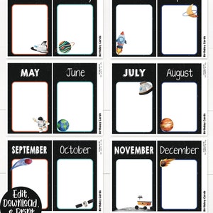 Outer Space Classroom Birthday Display Printable, Space Theme, Teacher ...
