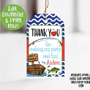 Fish Favor Tag, Ofishally One, O-fish-ally One, Fish Birthday Party ...