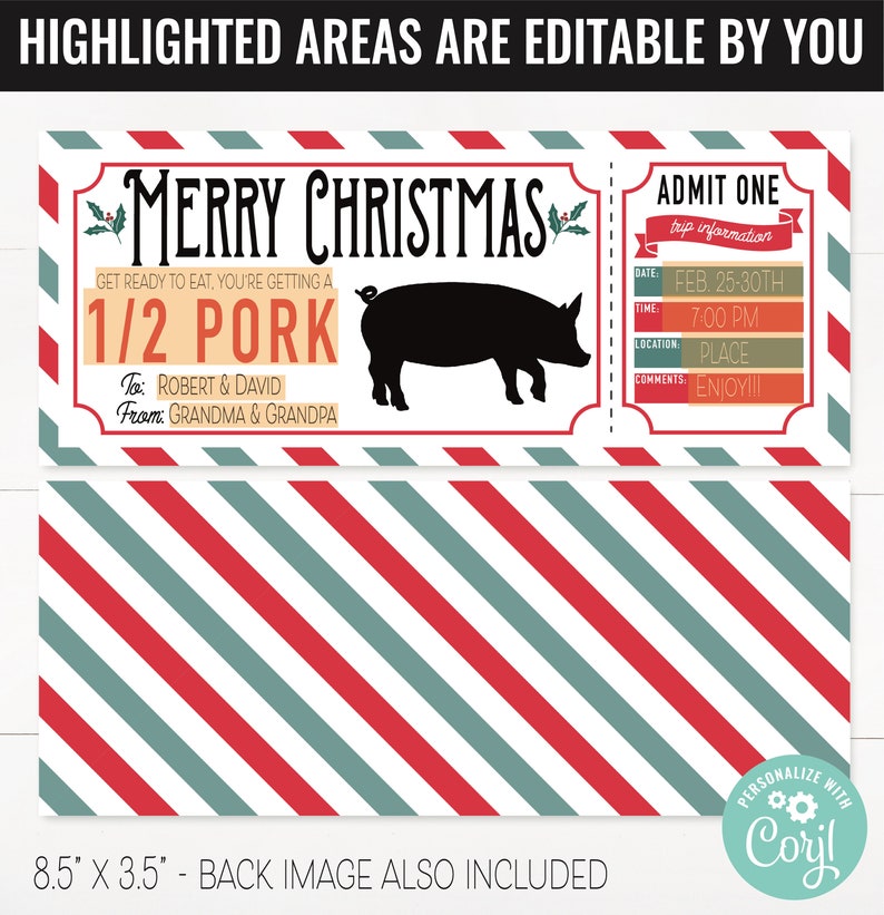 Christmas Surprise Pork Pig Meat Gift Voucher, Surprise Pork Gift ...
