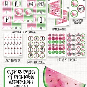 Watermelon Birthday Party Decorations, One in a Melon Party, Watermelon ...