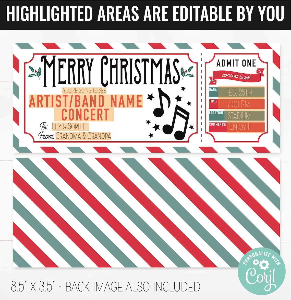 Christmas Concert Ticket Surprise Gift Voucher, Surprise Concert Show ...