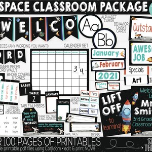 Space Theme Classroom Alphabet Banner Printable, Teacher Supply ...