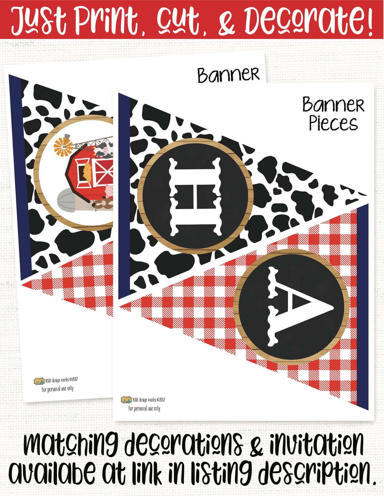 Farm Birthday Banner Farm Birthday Party Decorations - Etsy