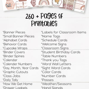 Neutral Boho Rainbow Classroom Theme Supplies and Decorations Printable ...