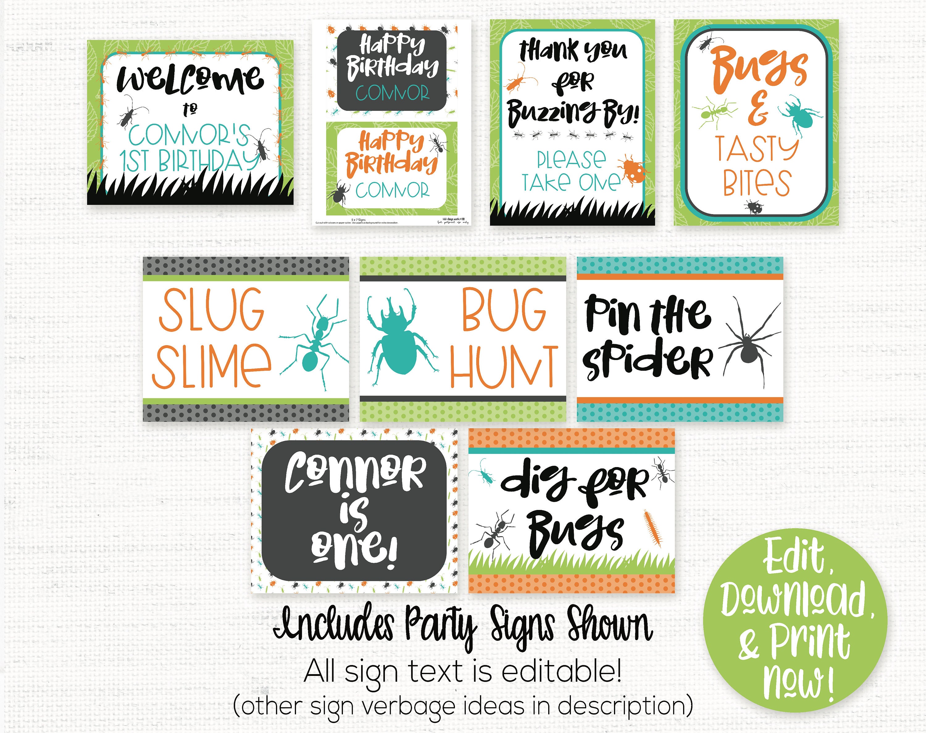 Bug Party Signs Insect Party Signs Bug Welcome Sign Bug | Etsy