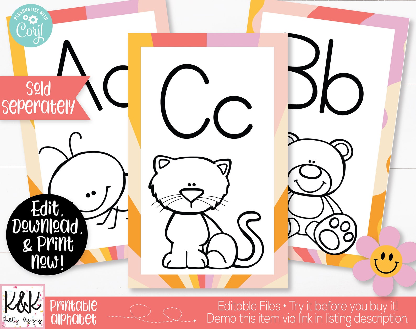 Retro Groovy Theme Classroom Desk Name Tags Printable, Teacher Supply ...